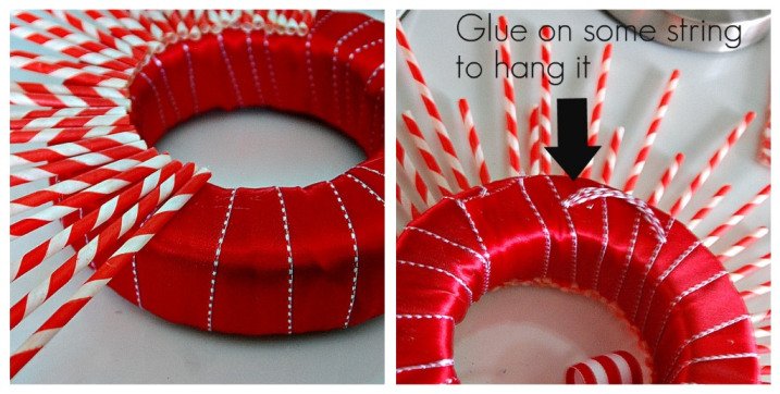 Striped Paper Straw Wreath Tutorial