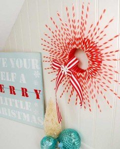Striped Paper Straw Wreath Tutorial
